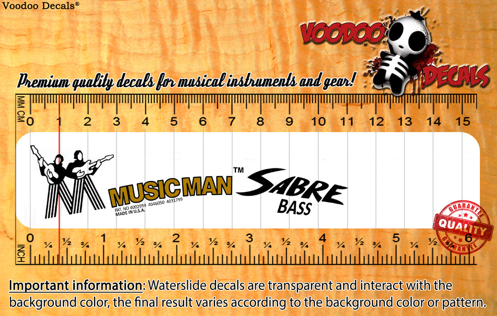 Music Man Sabre Bass - Yellow logo – Voodoo Decals